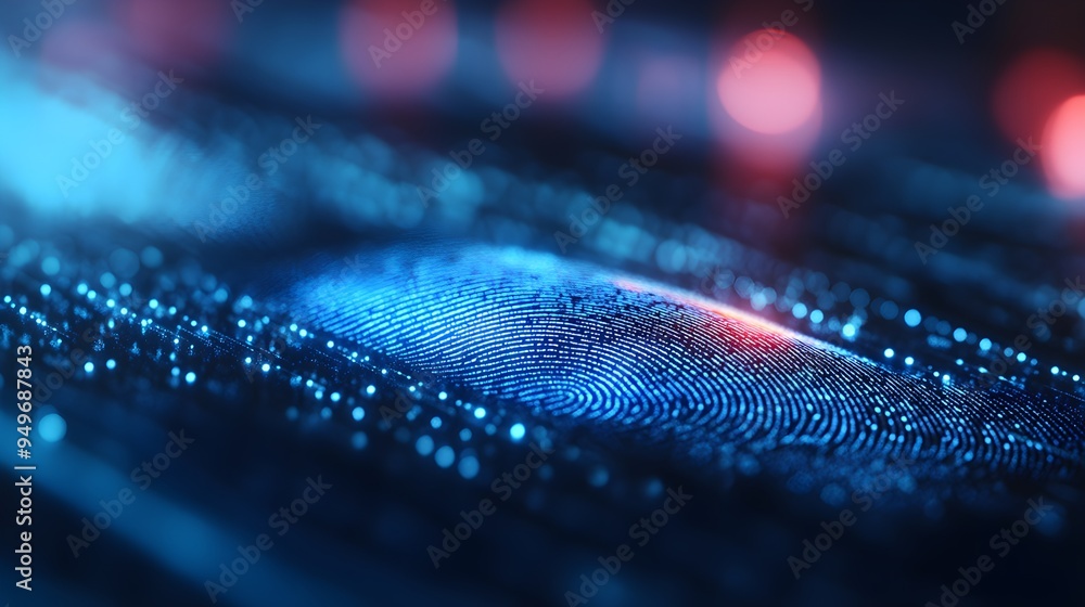 Biometric fingerprint scan infused with dynamic soundwave patterns ...