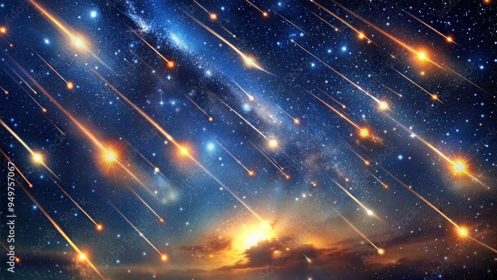 Seamless starry sky with meteor shower texture, realistic patterns ...