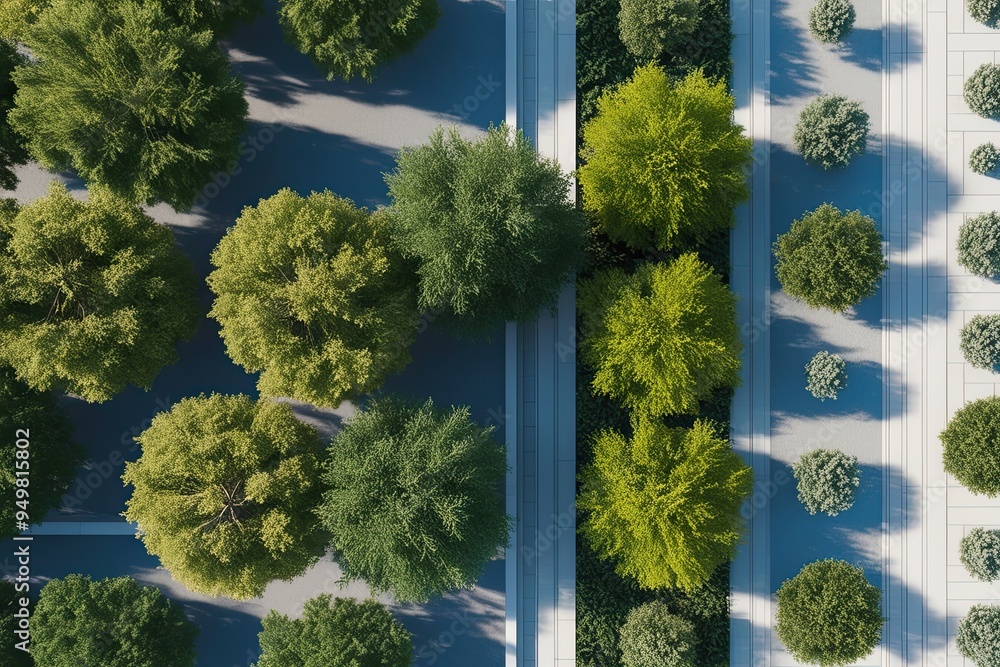 Birds Eye View Layout of Malus domestica Picea abies and Betula ...