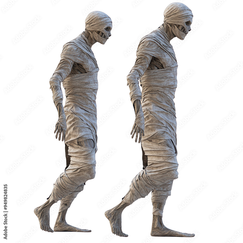 Two mummies wrapped in bandages, walking side by side. Perfect for ...