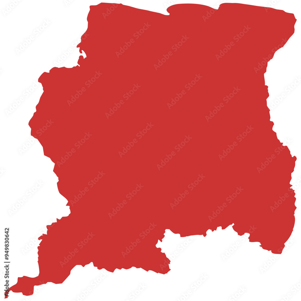 Vector outline map of Suriname Stock Vector | Adobe Stock