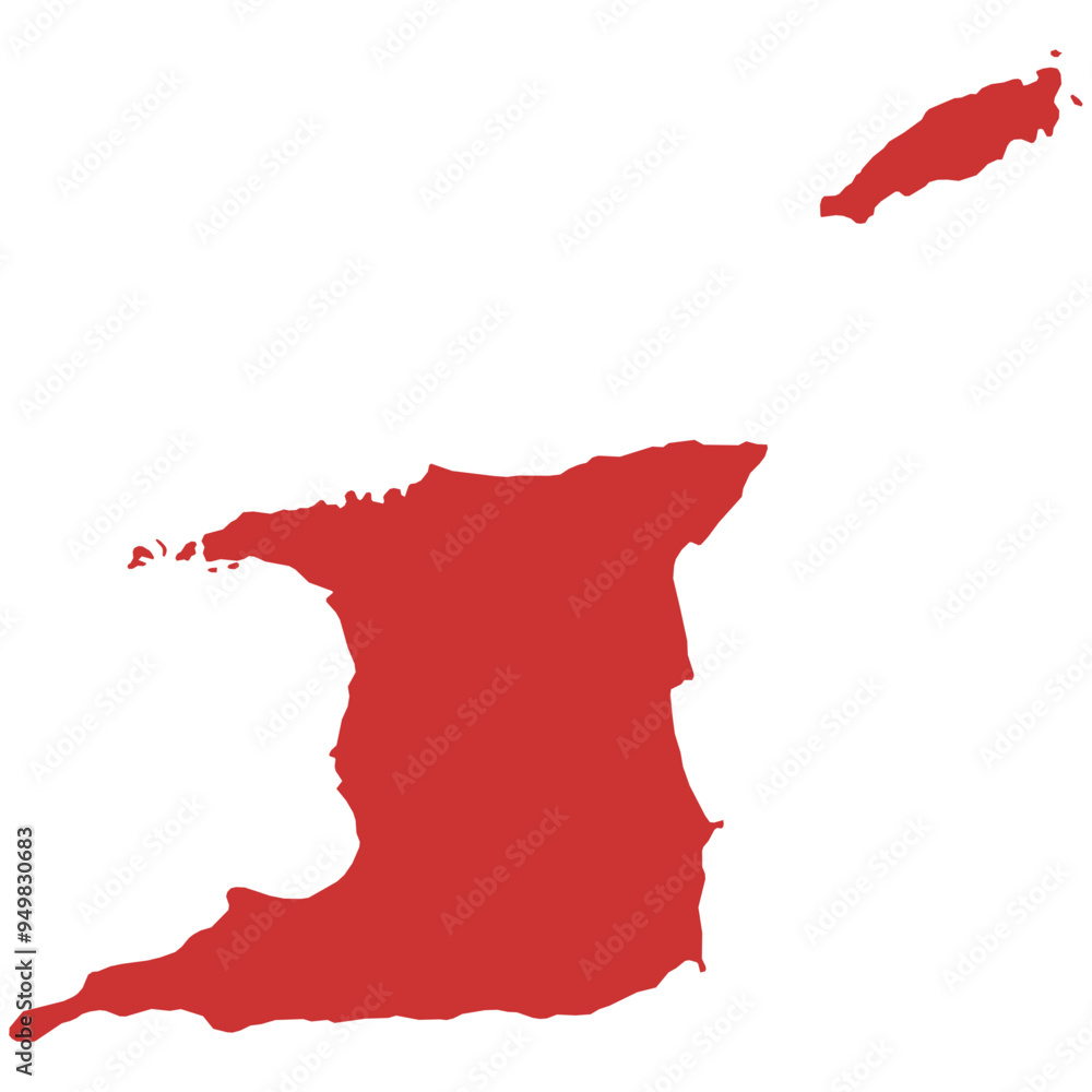 Vector outline map of Trinidad and Tobago Stock Vector | Adobe Stock