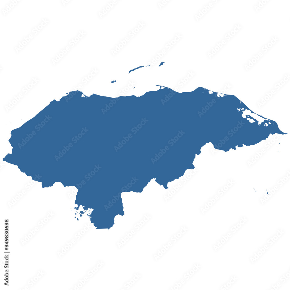 Vector outline map of the Honduras Stock Vector | Adobe Stock