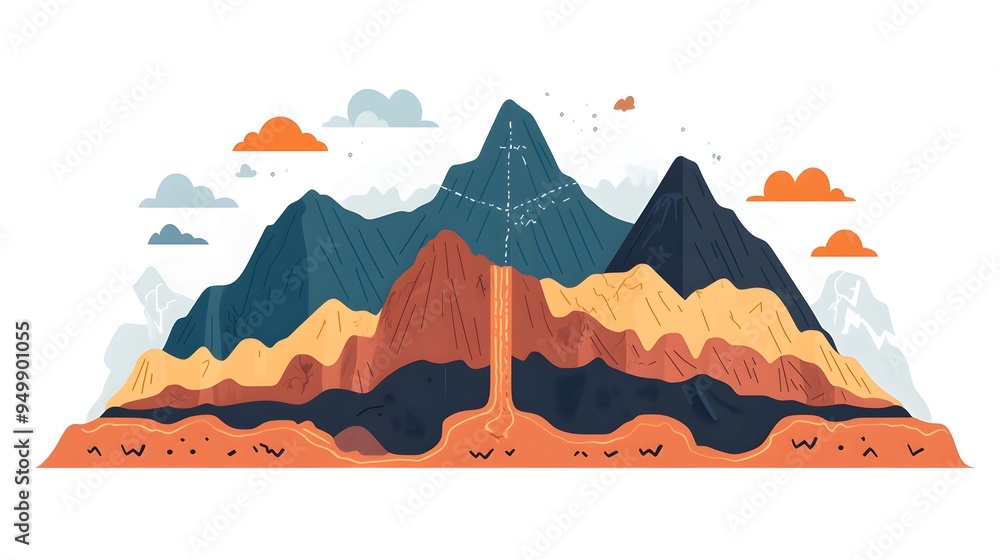 Detailed infographic depicting the geological process of plate ...