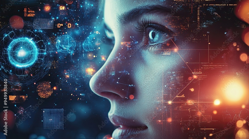 A collage celebrating the achievements of science and technology ...