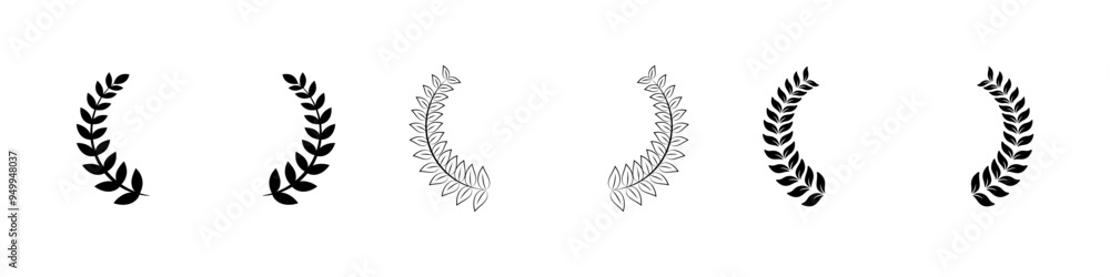 Laurel wreath. Olive branch icon. Greek wreath sign. Roman laurel ...