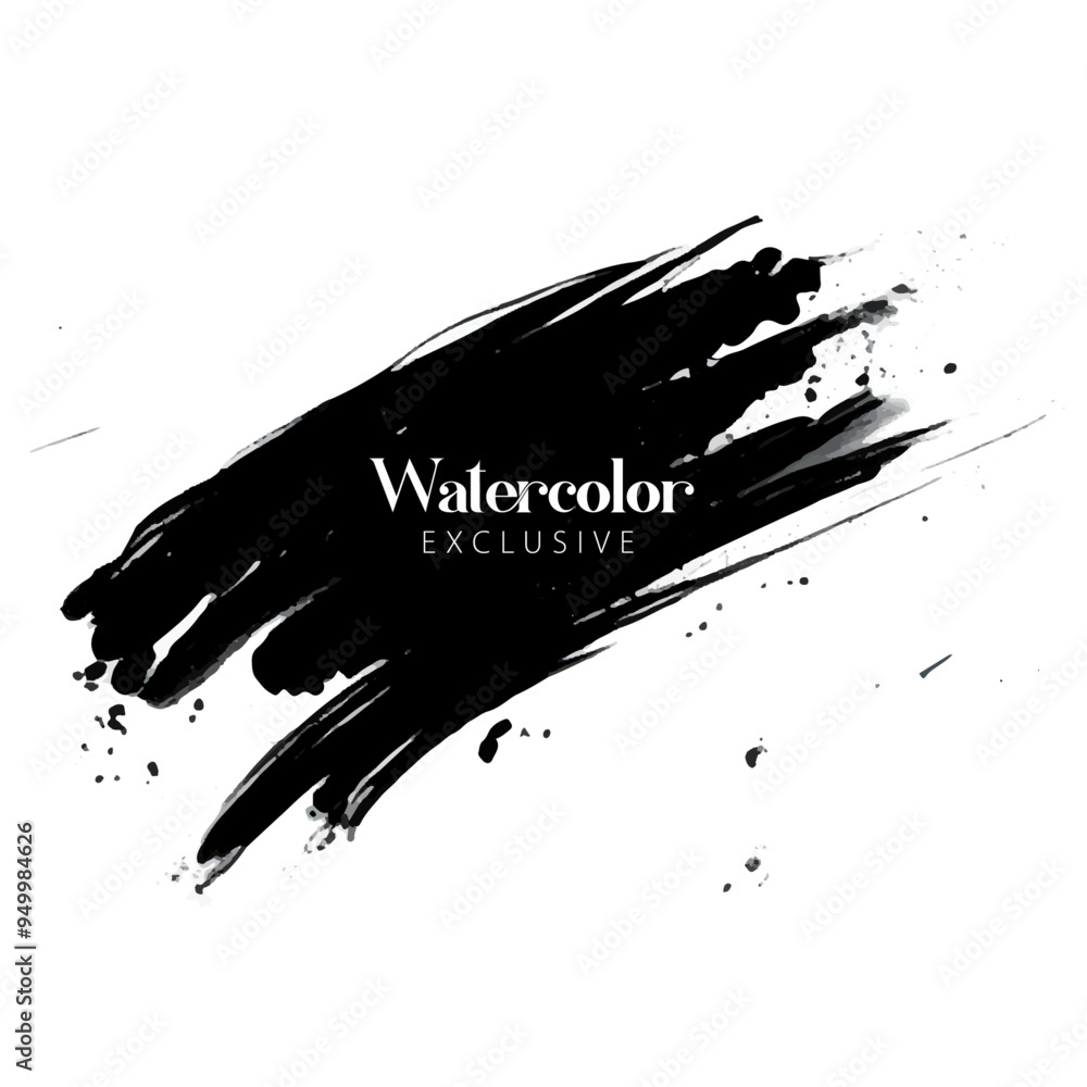 Brush stroke swatch isolated on transparent background. Vector black ...
