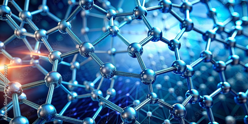 Abstract motion of graphene hexagonal structure as artificial intelligence concept with ...