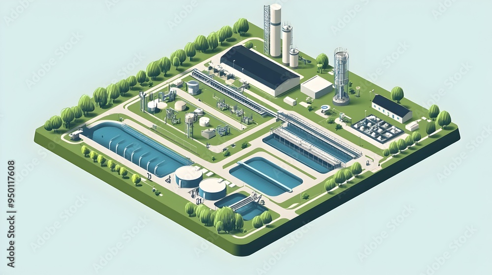 Comprehensive schematic depicting the layout and design of a waterworks ... Comprehensive schematic depicting the layout and design of a waterworks ...