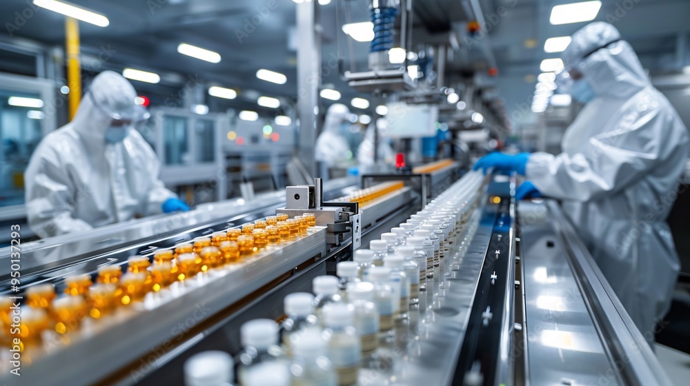 Workers on a pharmaceutical manufacturing Stock Photo | Adobe Stock