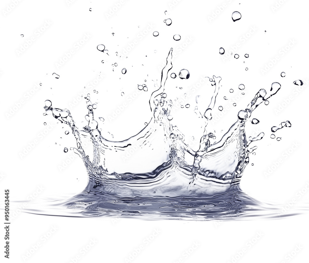 Foto de Stock Photorealistic water splash in crown shape, monochrome ...