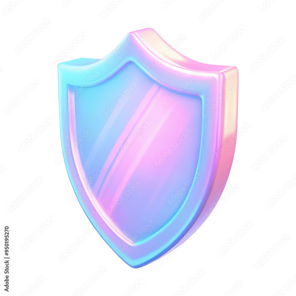 Ilustración de Stock Holographic 3D shield icon, enhanced with ...