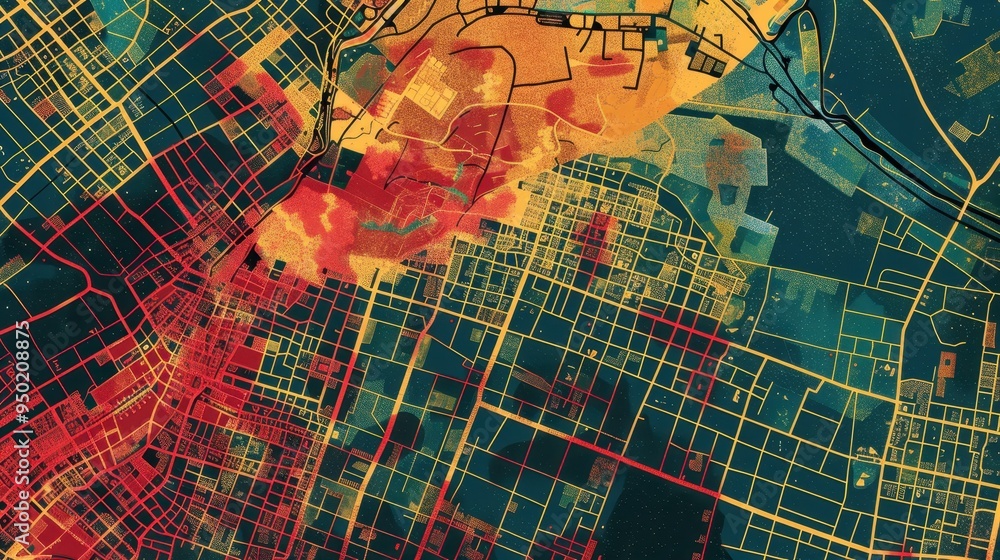 Urban vector map showcasing Gaza’s layout and infrastructure in the ...