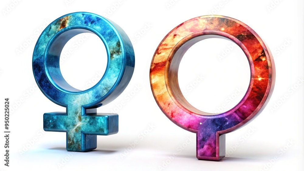 Colorful Mars and Venus symbols, often representing male and female ...