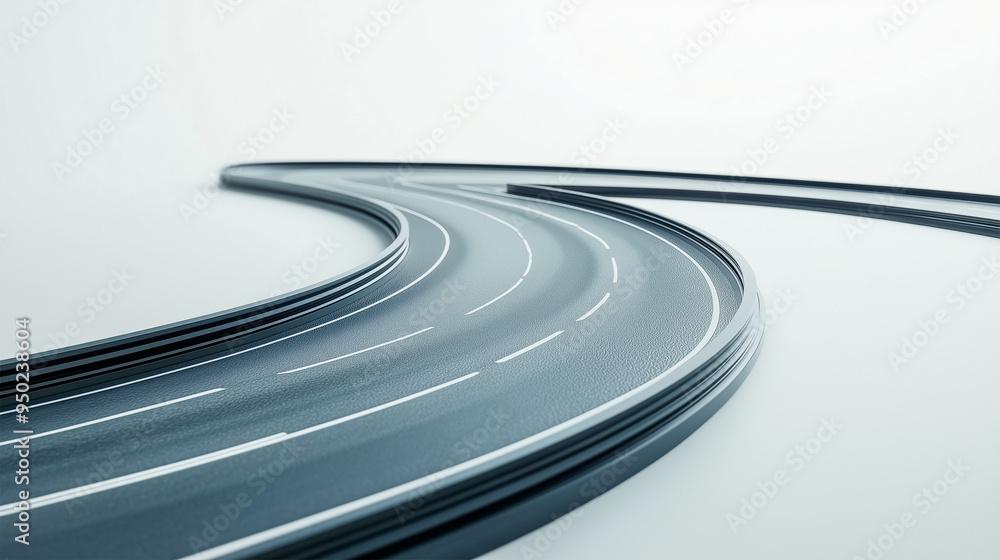 3D rendering of infinity symbol road in adventure route concept ...