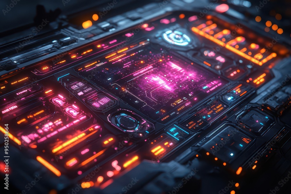 futuristic gaming stream interface neonedged hud frames holographic ...