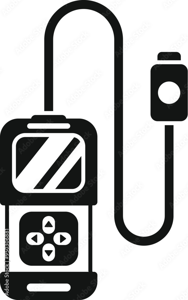 Echo sounder with remote sensor showing depth of water and underwater ...