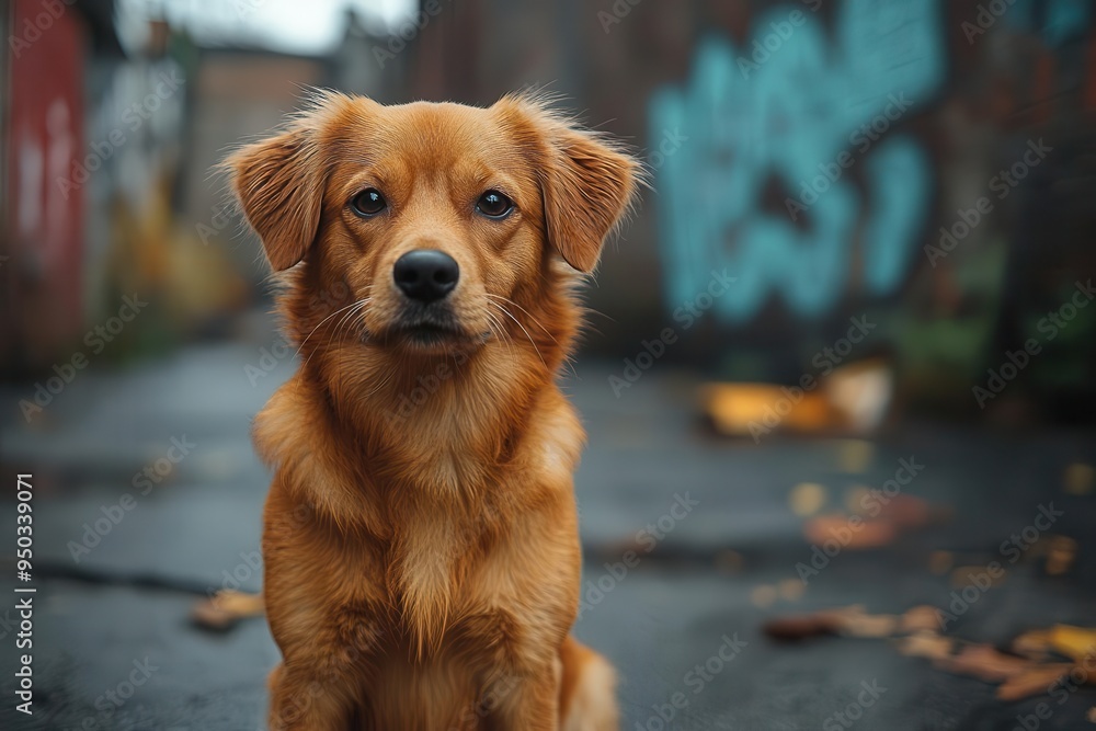 poignant portrait of lonely stray dog in gritty urban setting emotive ...