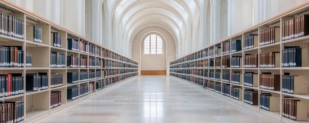 Spacious law library with arched ceilings and detailed architecture, a ...