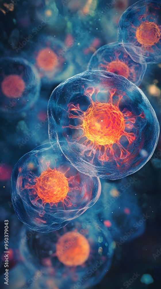 Cellular Mitosis: Visual representation of cellular mitosis, showing ...
