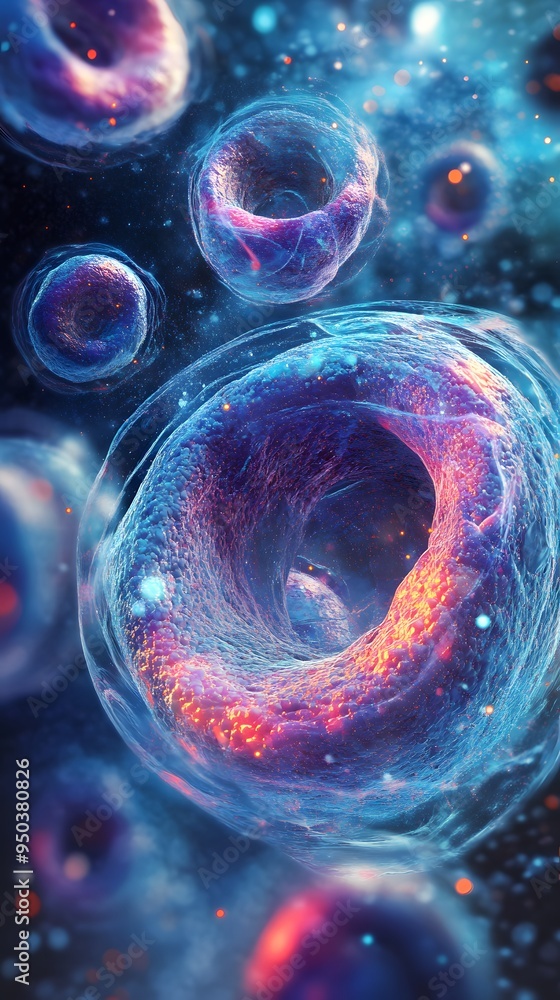 Cellular Mitosis: Visual representation of cellular mitosis, showing ...