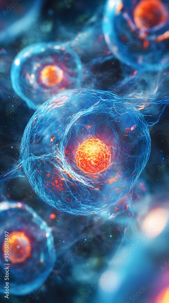 Cellular Mitosis: Visual representation of cellular mitosis, showing ...