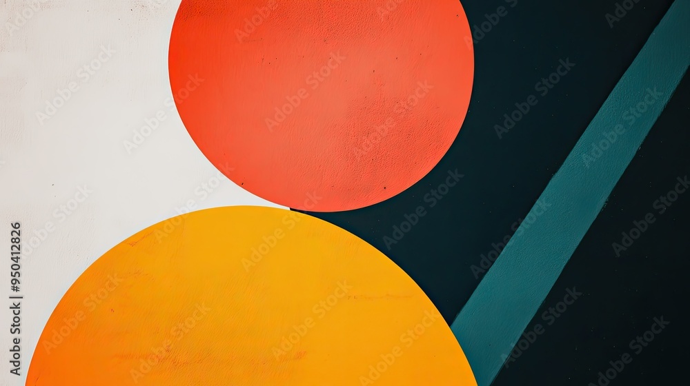 Minimalist poster with bold typography and a limited color palette ...