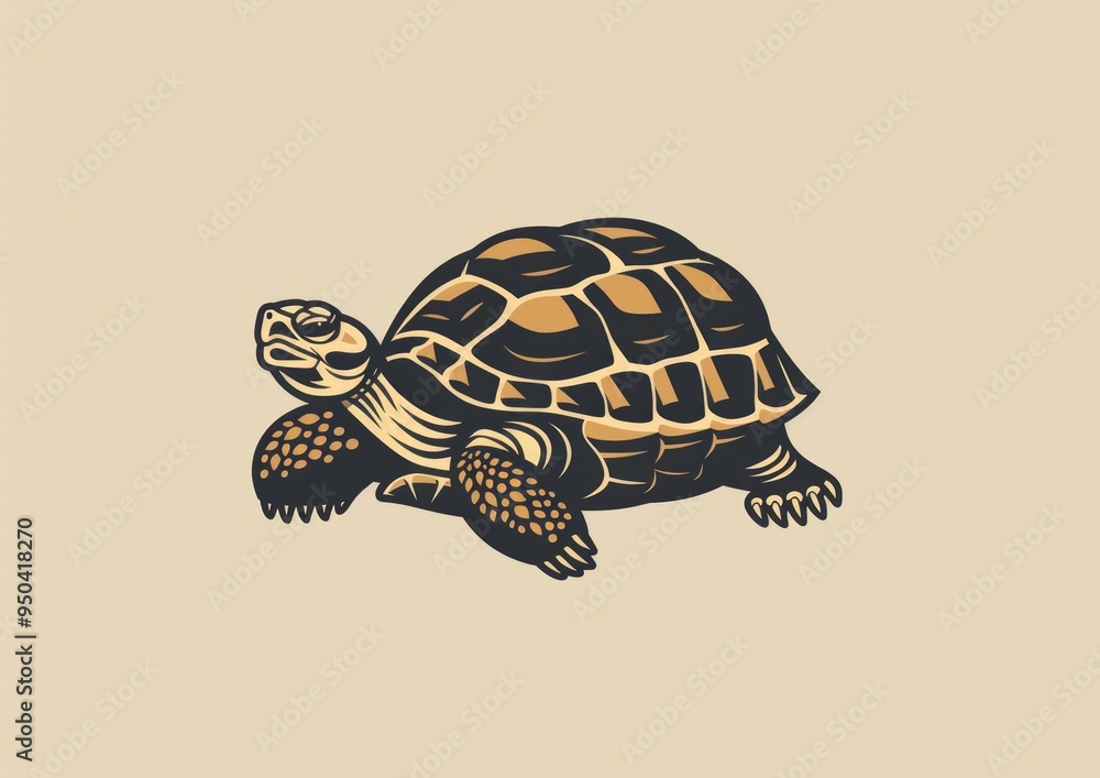 Tortoise vector illustration, cartoon clipart character, animal in flat ...
