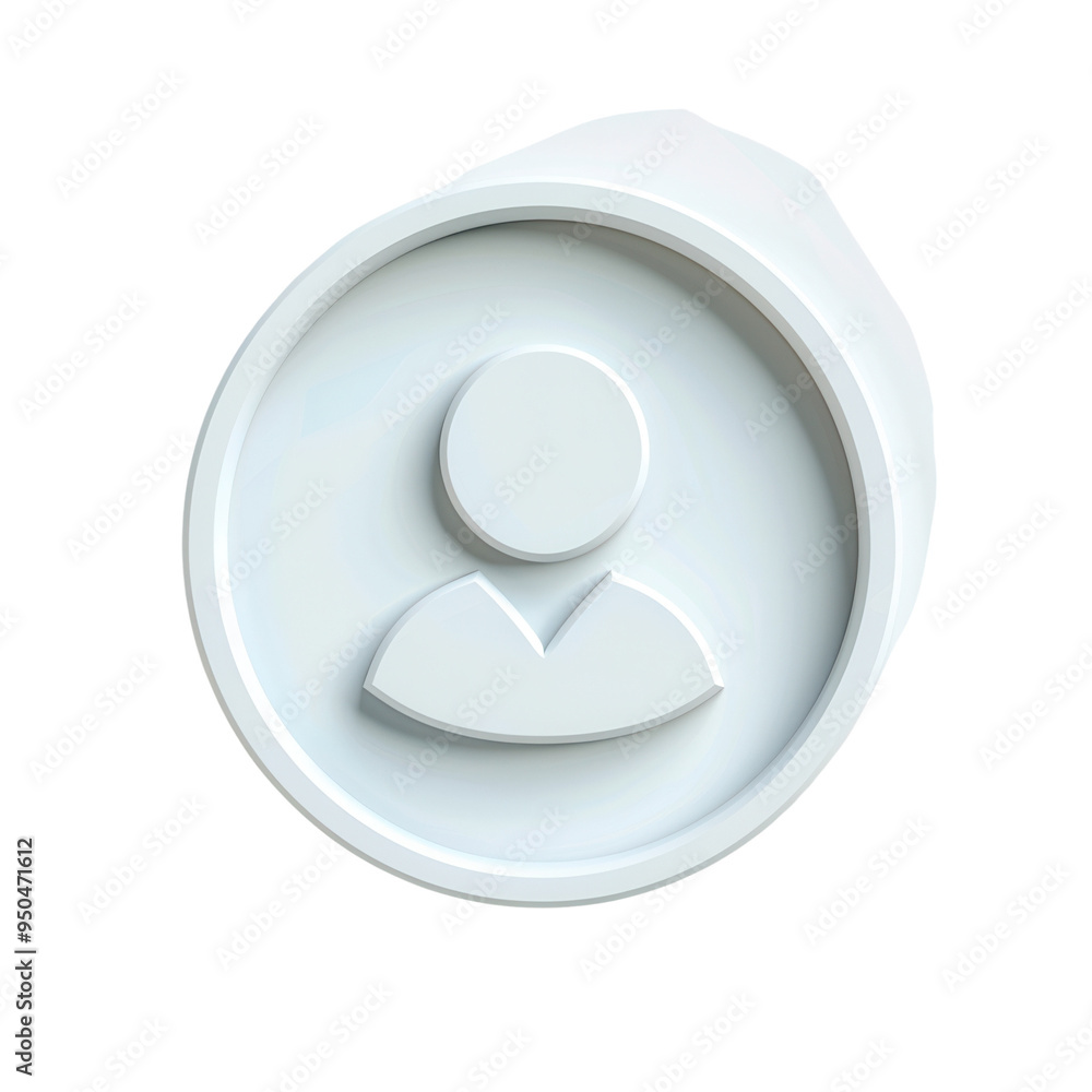 White user profile icon on a circular base, representing an avatar or ...