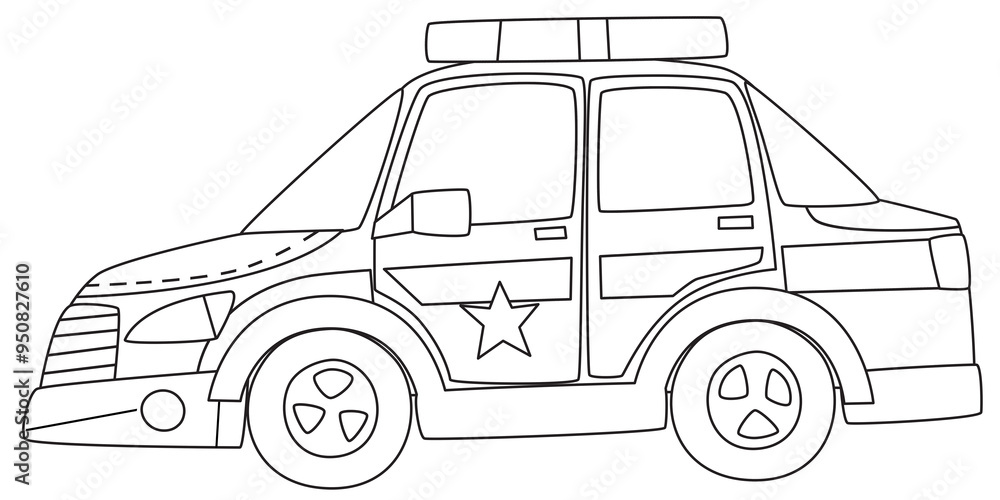 Coloring page police car vehicle coloring page isolated illustration ...