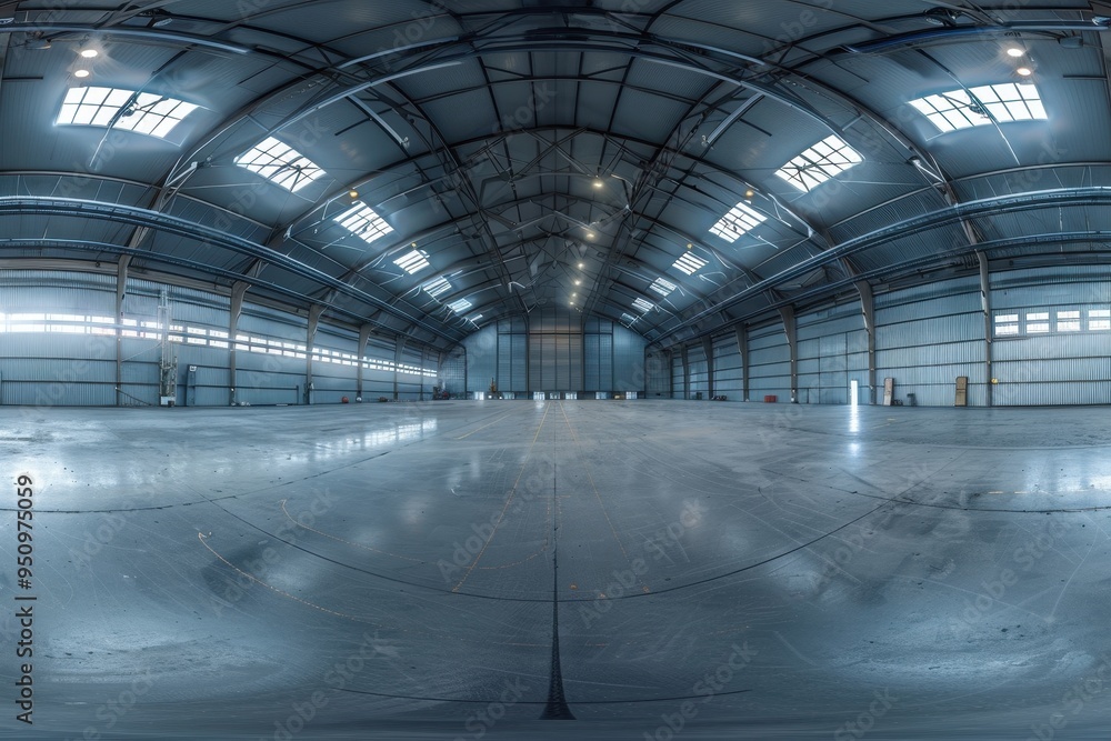 Complete 360 degree HDRI panorama of empty room with spotlights in ...