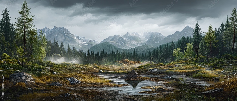 Gold mining effects on pristine forest transforming into a desolate ...