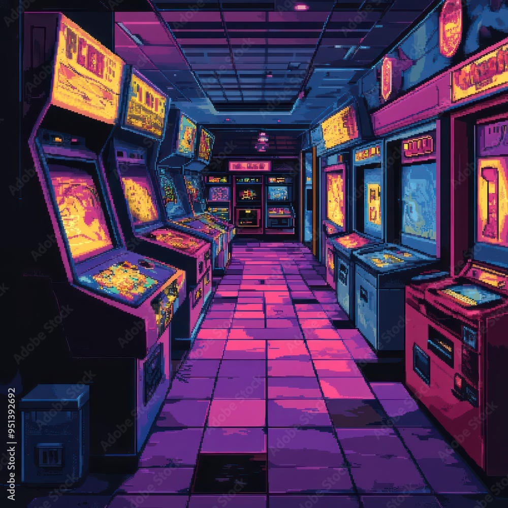 Pixel art of a classic arcade game By Generated AI Stock Illustration ...