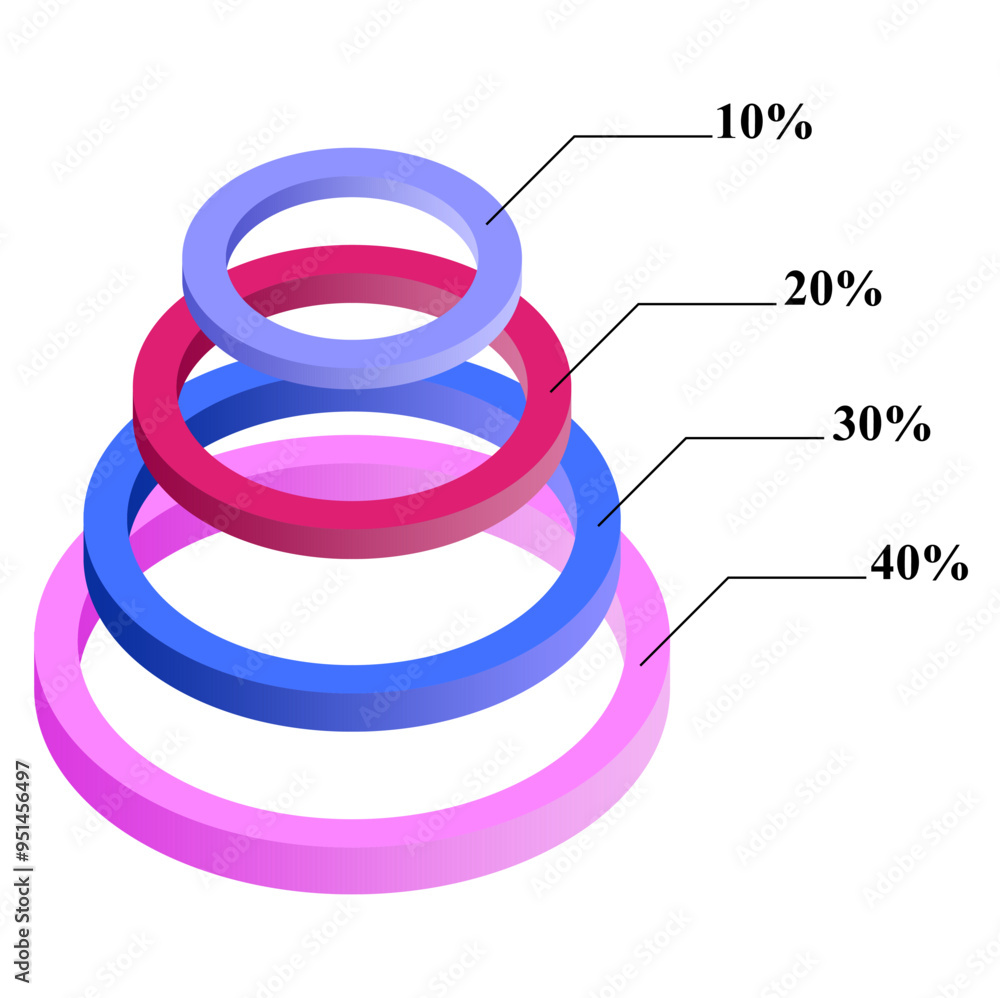 Editable 3 dimension pie circular circle diagram infographics ...