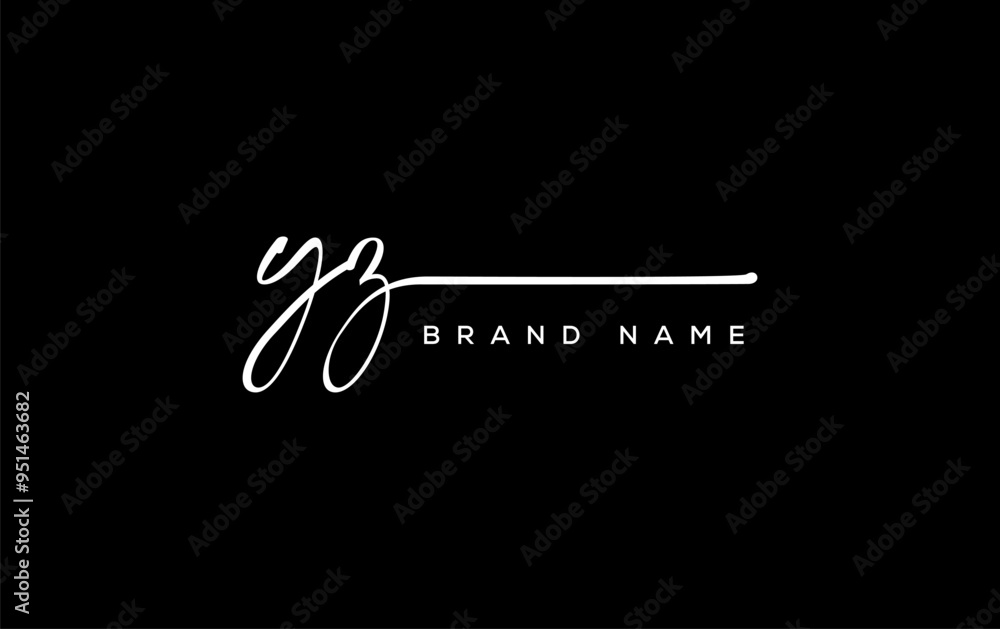YZ letter beauty handwriting vector logo. Stock Vector | Adobe Stock