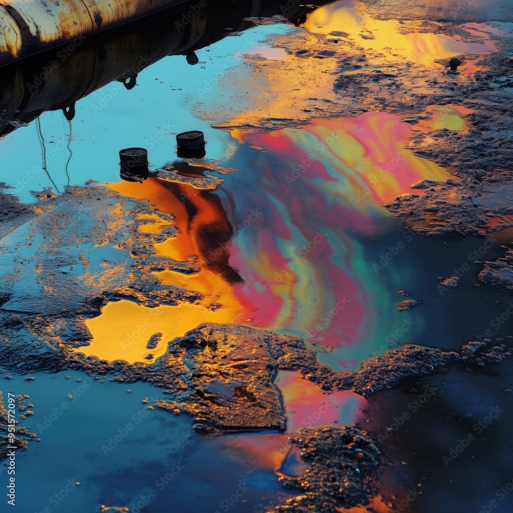 Petrolium background. Crude oil texture. Yellowish-black liquid mixture ...
