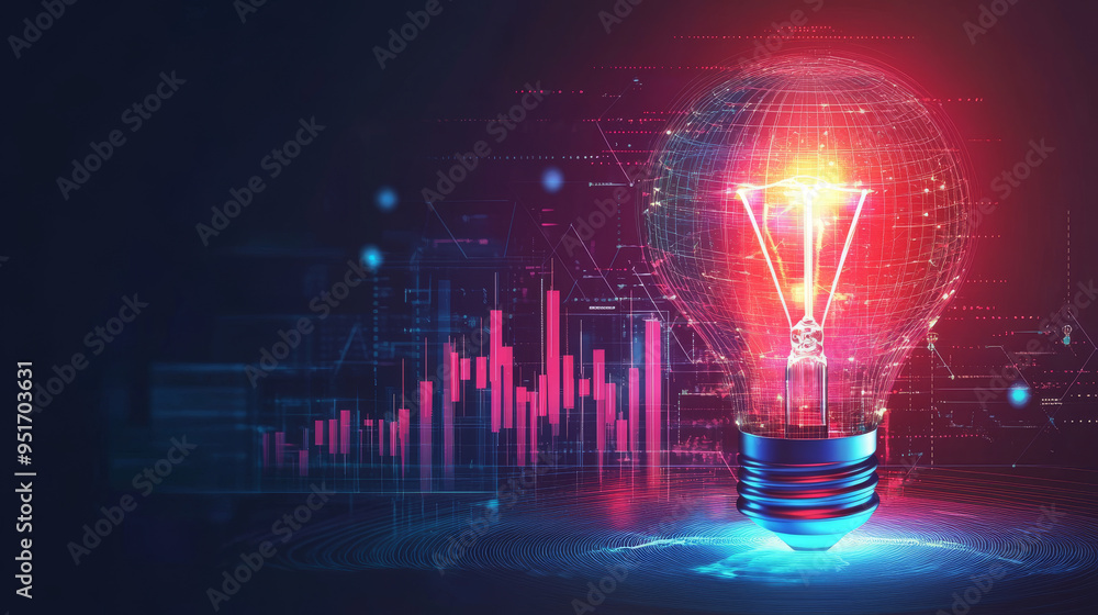 Vector illustration of 3D polygonal stock market candlesticks inside a ...