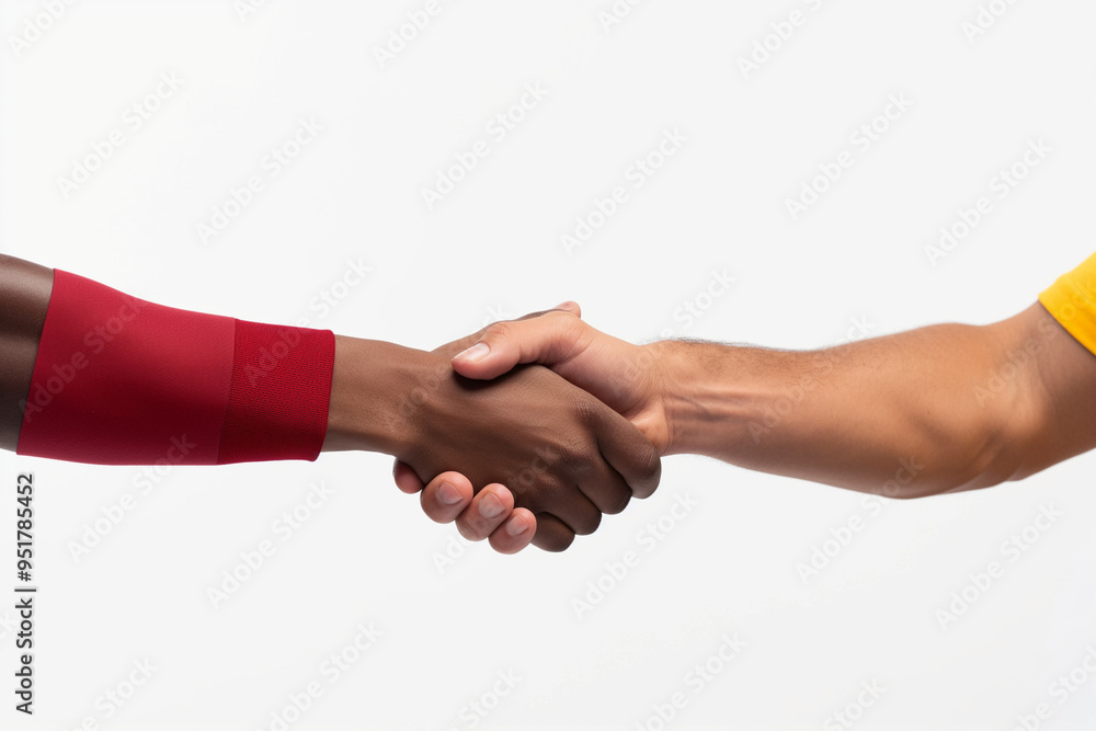 Close-Up of Two Men Shaking Hands, Unity and Teamwork Concept, Athletes ...