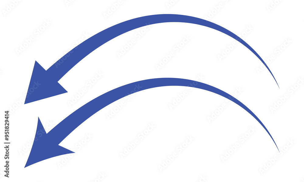 Curved arrow points on a transparent background. Curved arrow vector ...