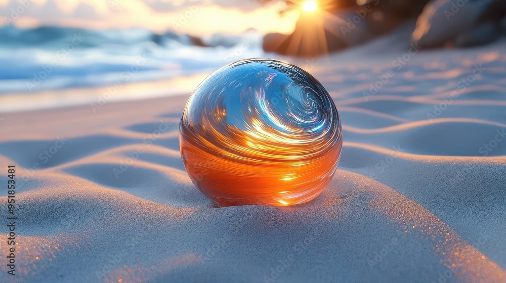 tesseract beach ball phasing through dimensions sand grains form ...