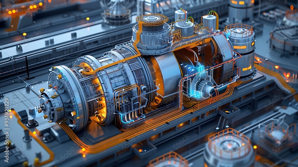 A detailed educational illustration of a nuclear reactor s cooling ...