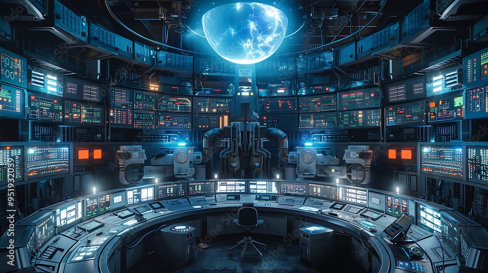 A highly detailed and realistic image of a nuclear fission reactor core ...
