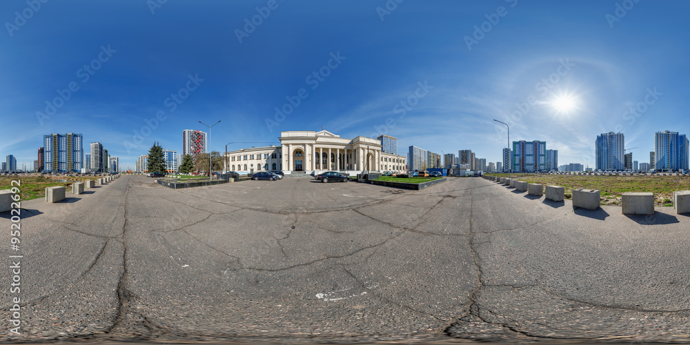 hdri 360 panorama near old historic palace with columns among ...