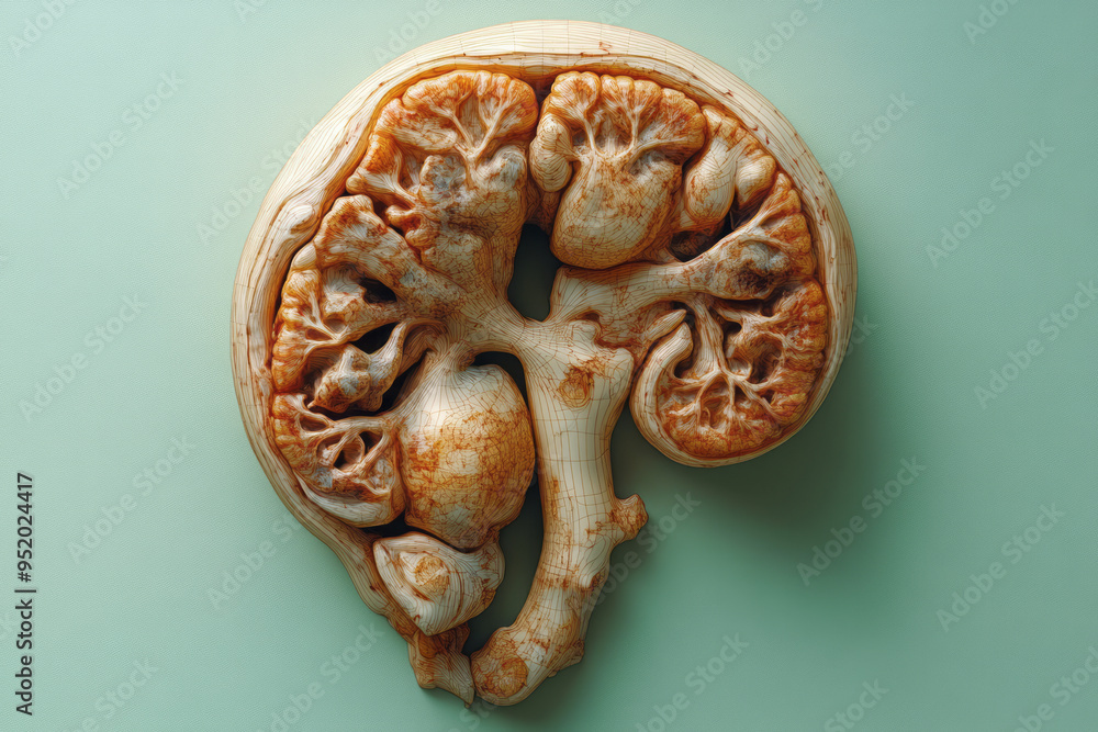 A realistic 3D model of the pituitary gland, where growth hormone is ...