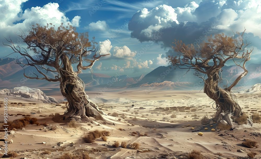 The picture of drought disaster, desertification of the land and ...