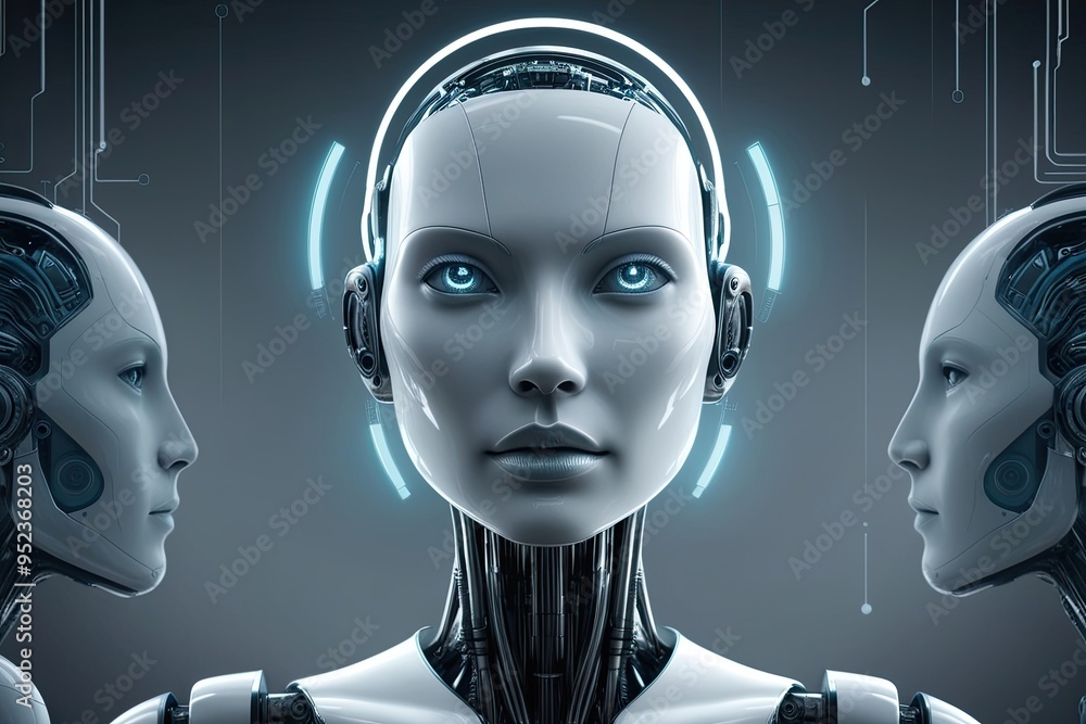 Futuristic Android Face Unveiling Advanced Technology and Automation ...
