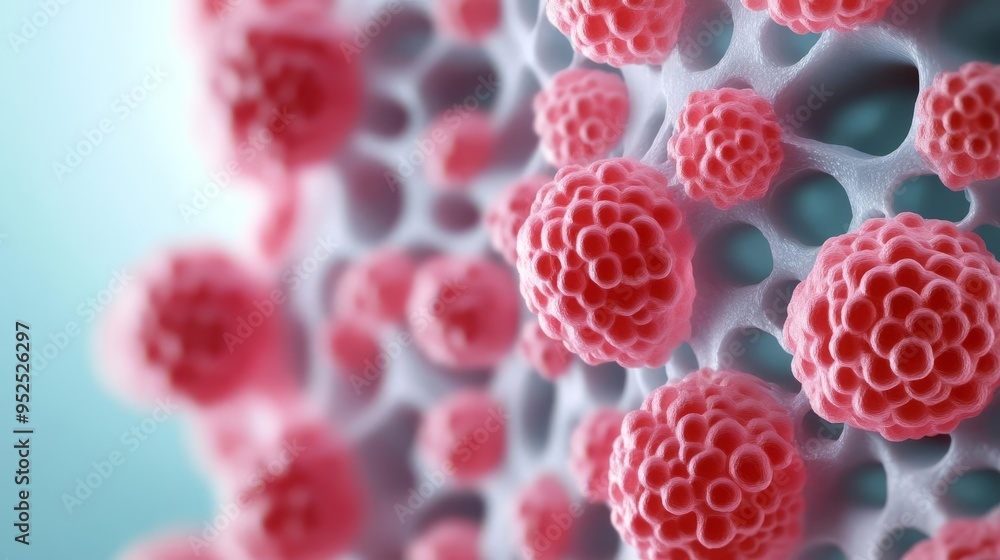 Cells growing on a porous membrane for drug permeability testing, cell ...