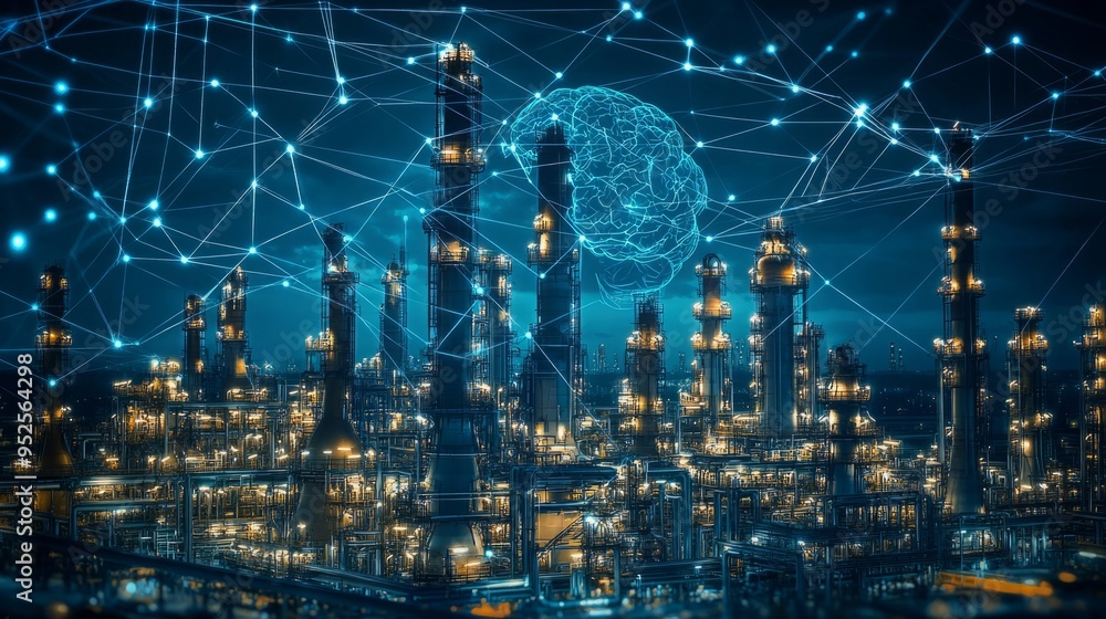 LNG Plant with IoT Graphic Overlay, Demonstrating Energy Digital ...