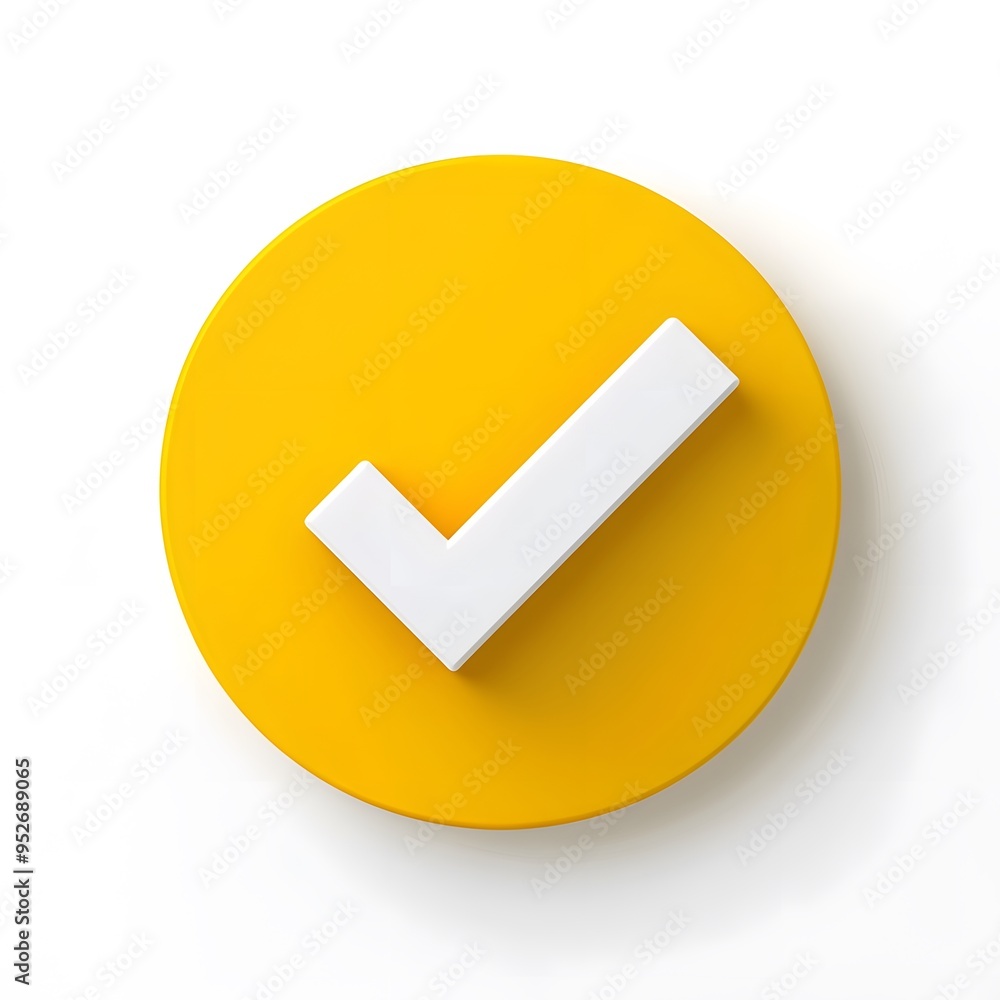3d check icon, checklist tick, done mark. Vector realistic plastic ...