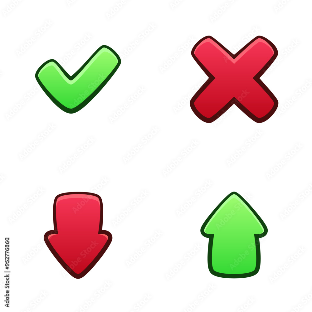 Symbols icons set. Isolated vector illustration of mobile game sprites ...